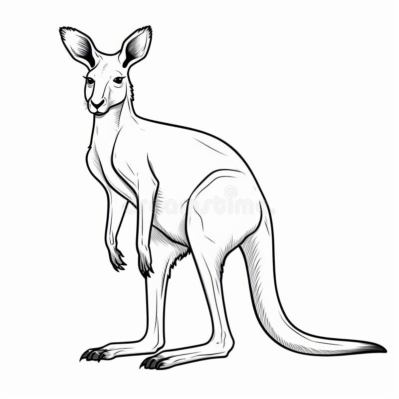 Kangaroo Coloring Pages: Sketchfab Style Illustrations for Creative Fun ...