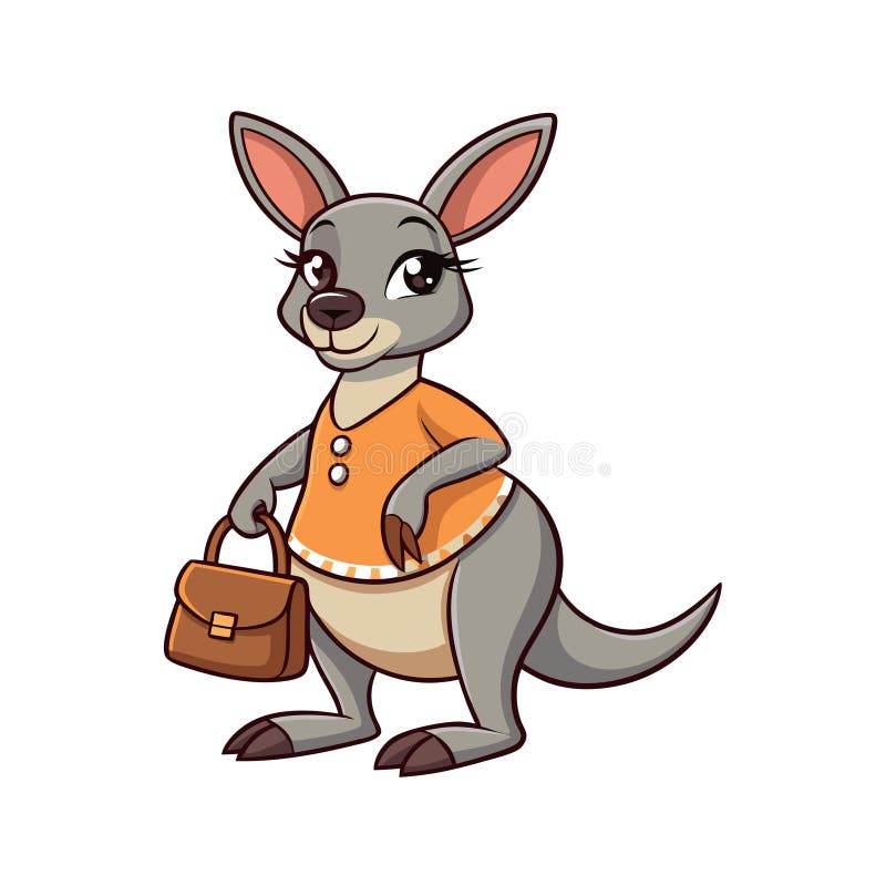 Kangaroo Comic Drawing Vector Illustration Stock Photo - Illustration ...