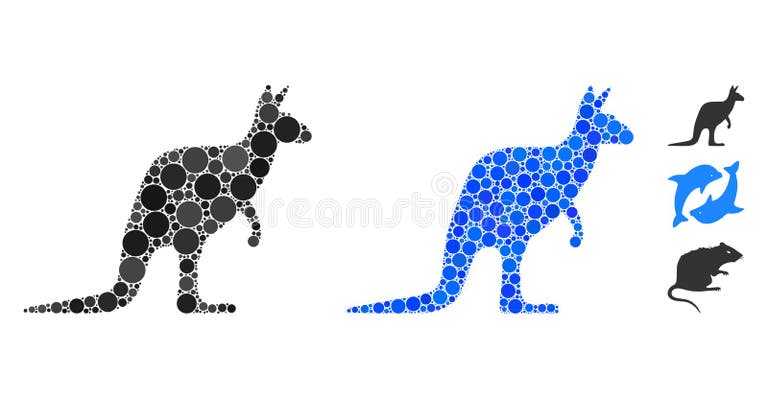 Kangaroo Composition Icon of Circle Dots Stock Vector - Illustration of ...