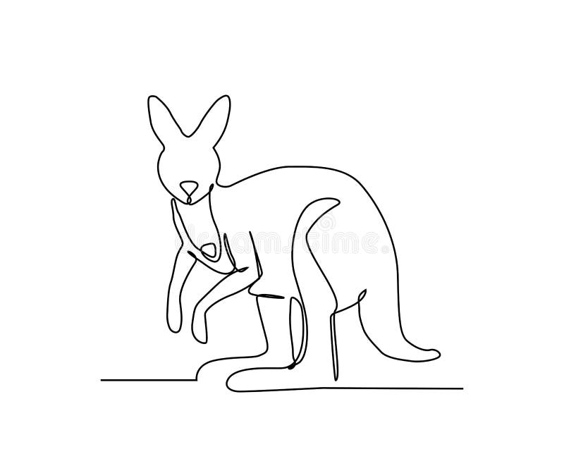 Kangaroo One Line Drawing Stock Illustrations – 89 Kangaroo One Line ...