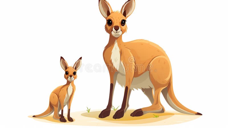 Kangaroo with cute Joey stock illustration. Illustration of closeup ...