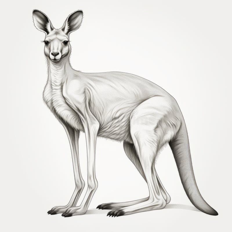 Realistic Kangaroo in Pixar Style on White Background in 8k Uhd Stock ...