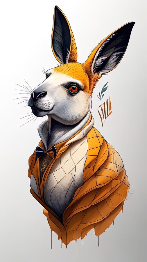 Kangaroo in the Form of a Fox. Vector Illustration Stock Illustration ...