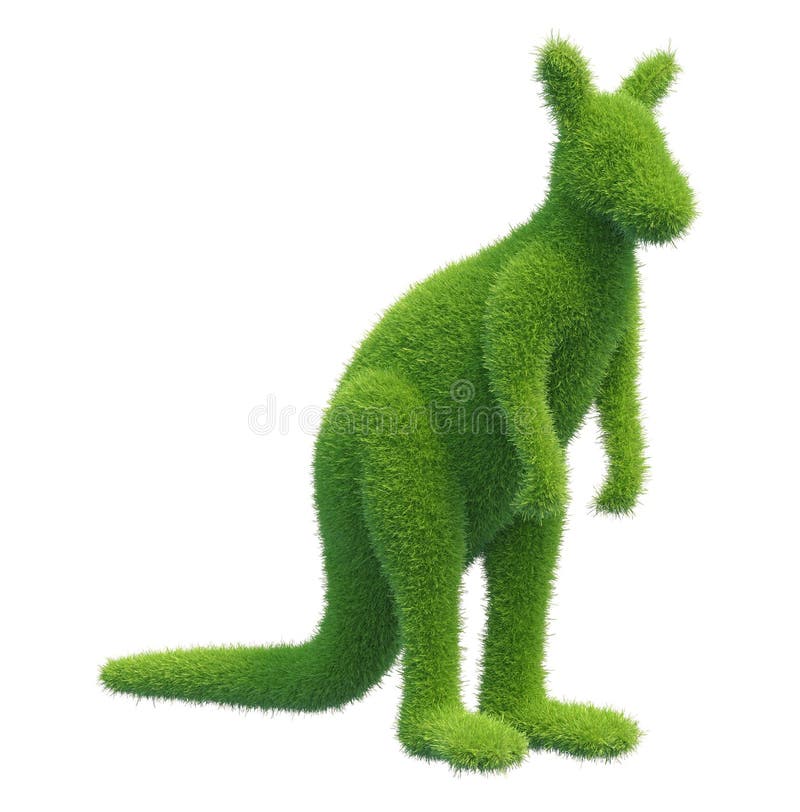 Kangaroo in the Form of Green Fresh Grass. 3d Rendering Stock ...
