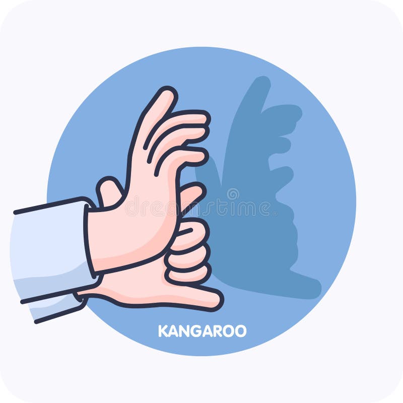 Kangaroo in Hand Shadow Art Stock Vector - Illustration of focus ...