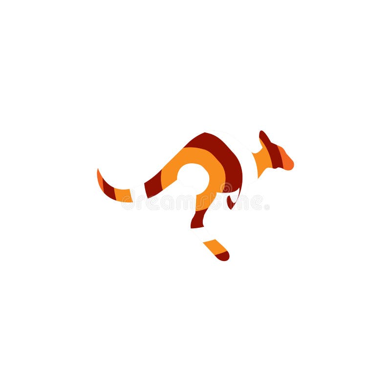 Kangaroo. Aboriginal Art Style. Vector Monochrome Illustration Isolated ...