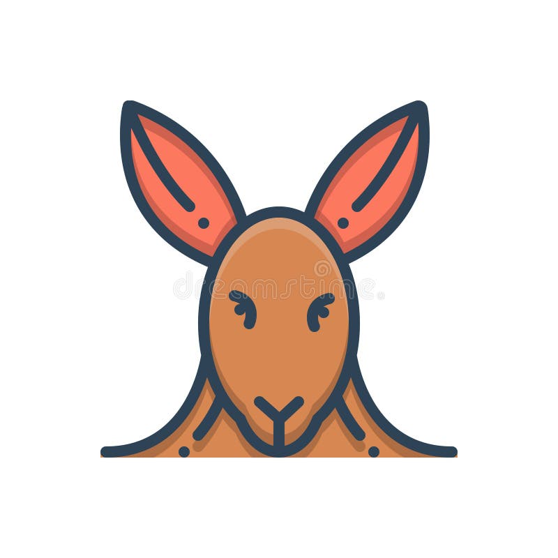 Color Illustration Icon for Kangaroo, Animal and Face Stock ...