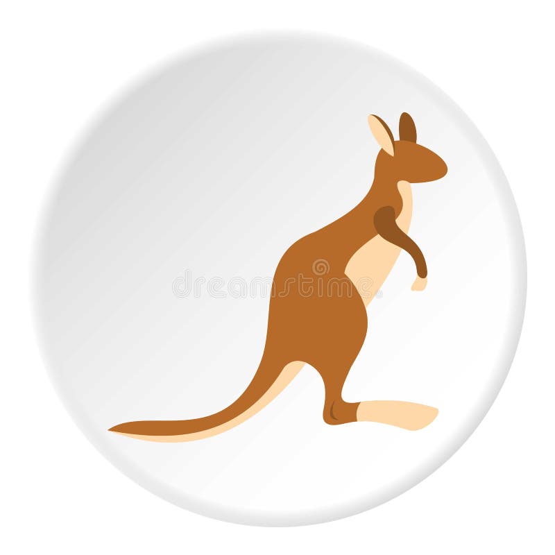 Kangaroo icon circle stock vector. Illustration of feet - 95329071