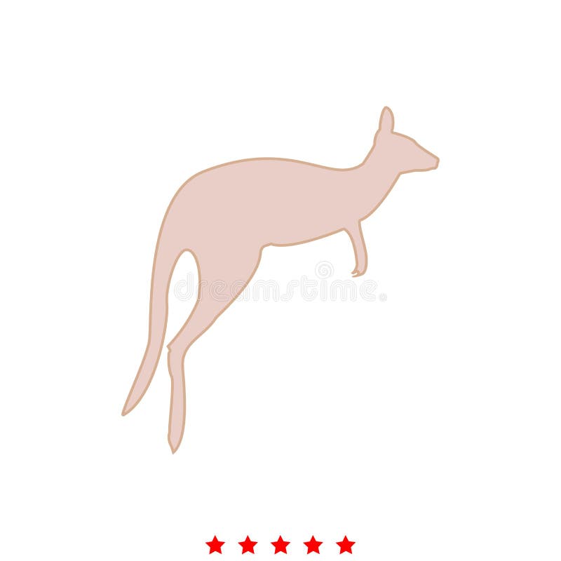 Kangaroo icon stock vector. Illustration of rose, kangaroo - 99623243