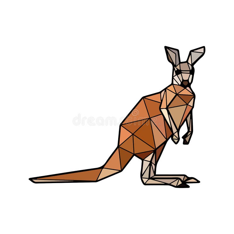 Kangaroo Icon in Geometric Style. Illustration Eps 10 Stock Vector ...