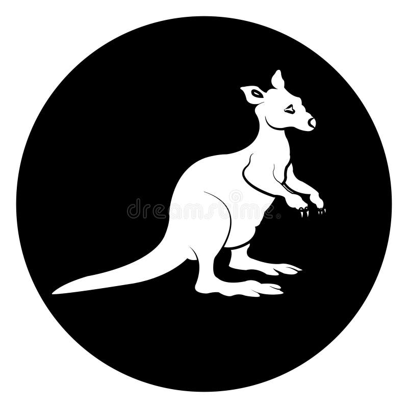 Kangaroo Icon Simple Design Stock Vector - Illustration of drawing ...