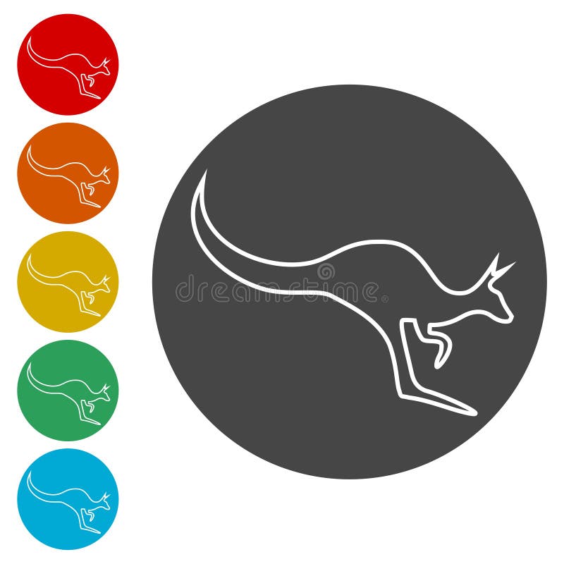 Kangaroo Icons Set - Illustration Stock Vector - Illustration of design ...