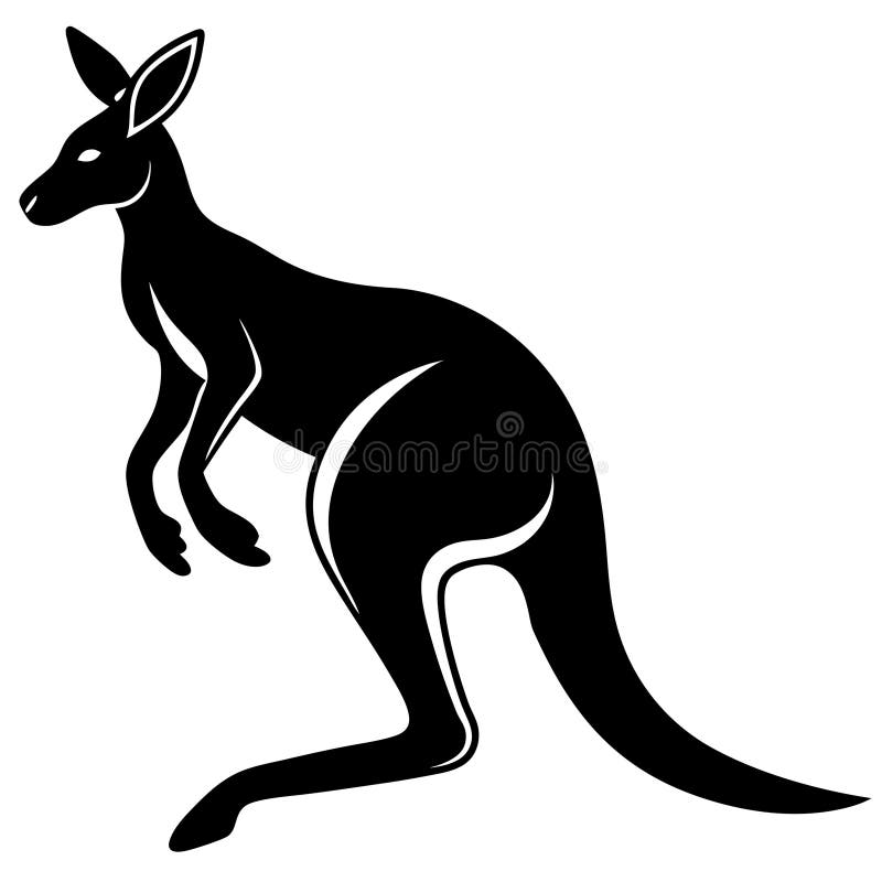 Kangaroo Clipart Black White Stock Illustrations – 364 Kangaroo Clipart ...