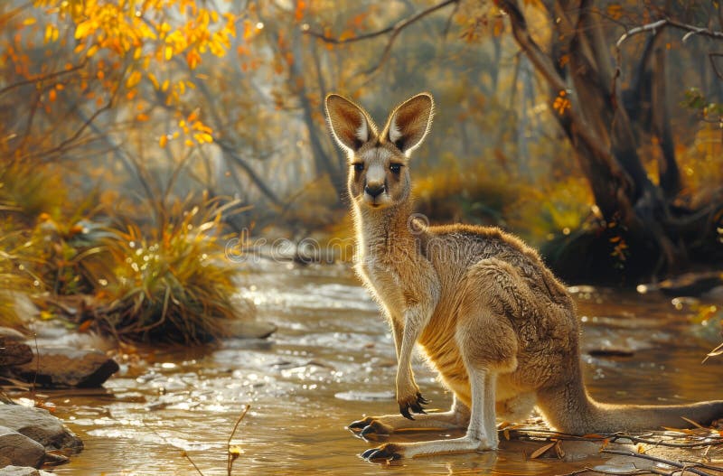 Kangaroo in Its Natural Habitat. Kangaroo in the Wild during the Day ...