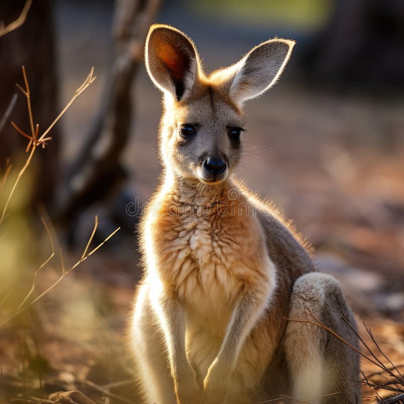 A kangaroo with large ears stock image. Image of standing - 290766653