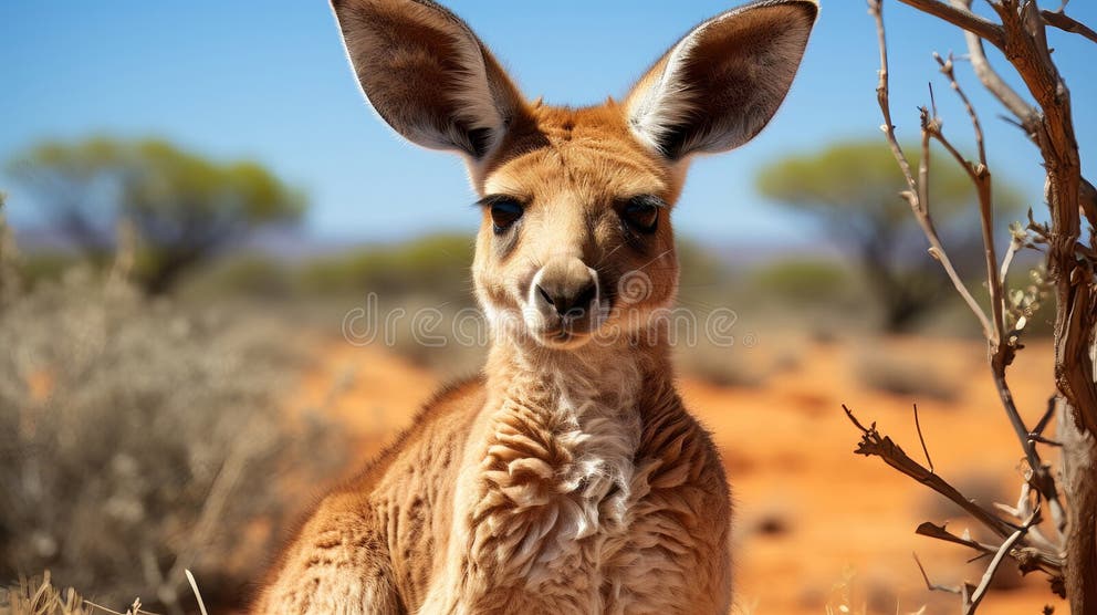 A Kangaroo with Large Ears. Generative AI. Stock Illustration ...