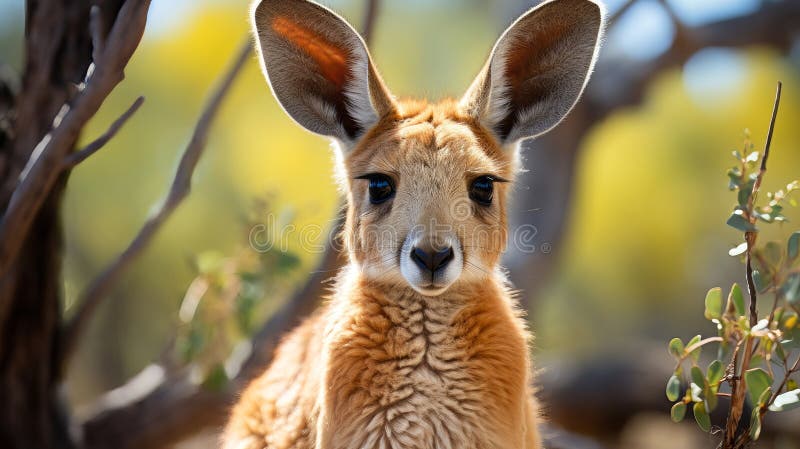 A Kangaroo with Large Ears. Generative AI. Stock Illustration ...