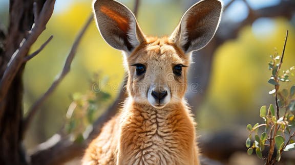A Kangaroo with Large Ears. Generative AI. Stock Illustration ...