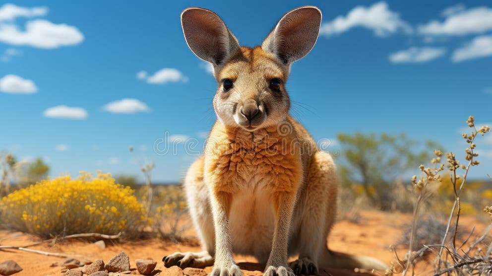 A Kangaroo with Large Ears. Generative AI. Stock Illustration ...