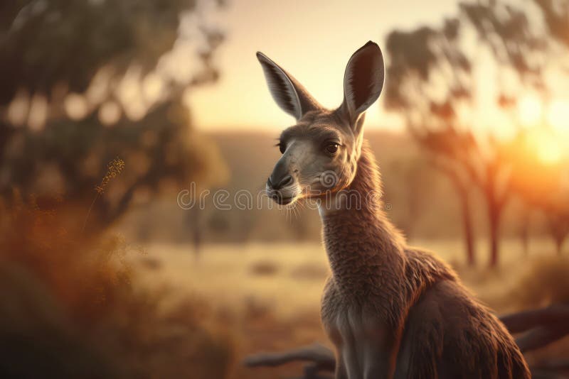 Portrait of a kangaroo. stock illustration. Illustration of portrait ...