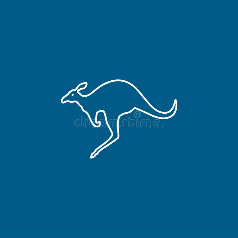 Kangaroo Icon on Blue Background. Blue Flat Style Vector Illustration ...