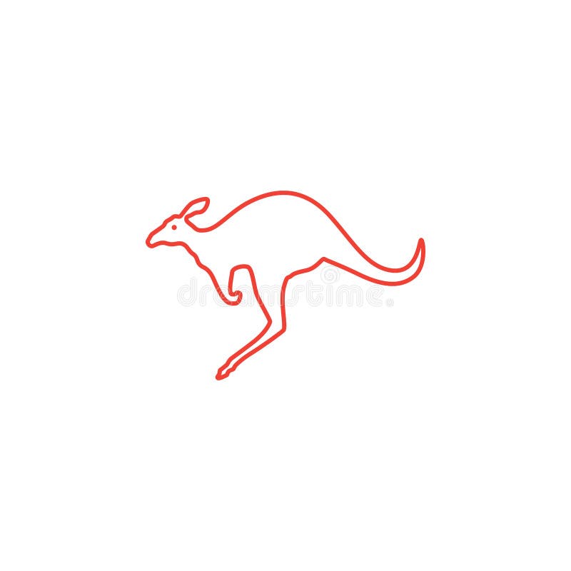 Kangaroo Icon on Blue Background. Blue Flat Style Vector Illustration ...