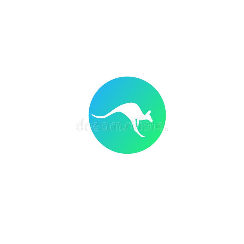 Kangaroo Logo Template with Outline Style, Vector Illustration and ...