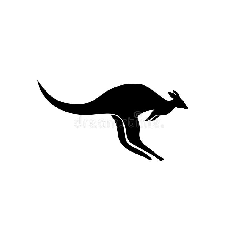 Kangaroo Logo Icon Side Profile Vector Illustration Stock Vector ...