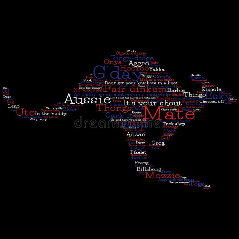 Kangaroo Made from Australian Slang Words Stock Vector - Illustration ...