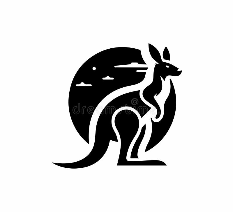 Kangaroo Modern Simple Logo Icon Vector Stock Illustration ...