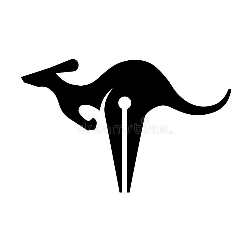 Kangaroo with Pen, Education, Art, Smart Symbol Stock Illustration ...