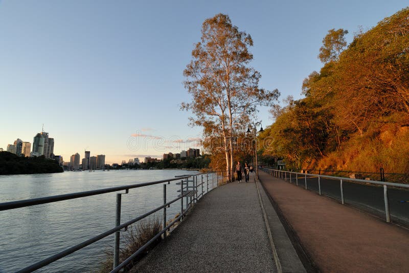 Kangaroo Point bike way stock photo. Image of brisbane - 70617844