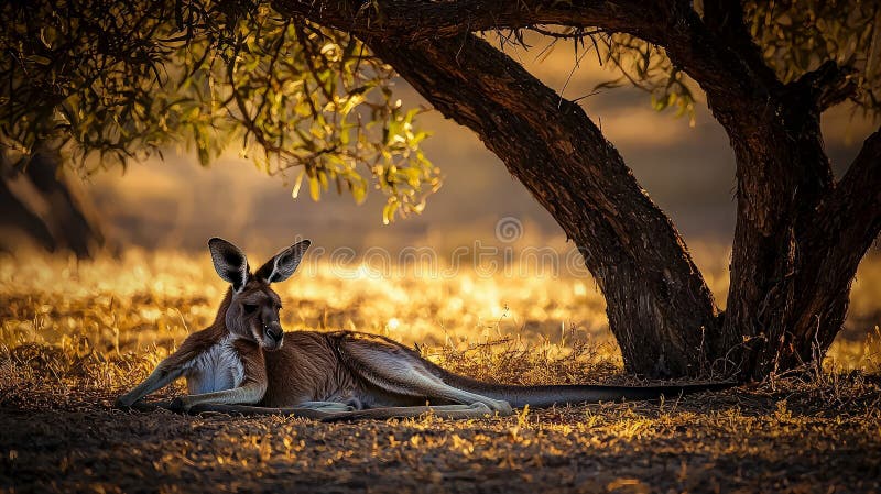 Kangaroo Relaxing in the Australian Bush Stock Photo - Image of outback ...