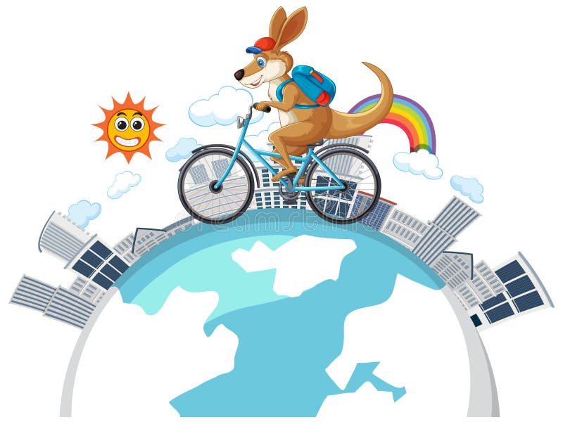 Kangaroo rides stock photo. Image of exploration, bicycle - 345030358