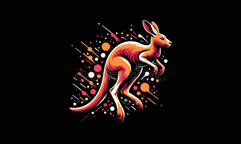 Kangaroo Running Vector Illustration Artwork Design Stock Vector ...