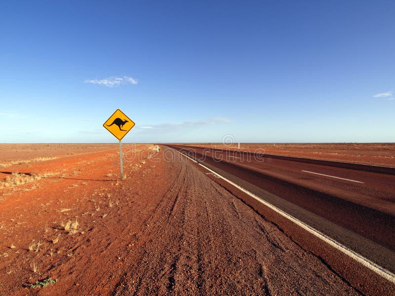 Kangaroo Sign Along the Stuart Highway Stock Image - Image of speed ...