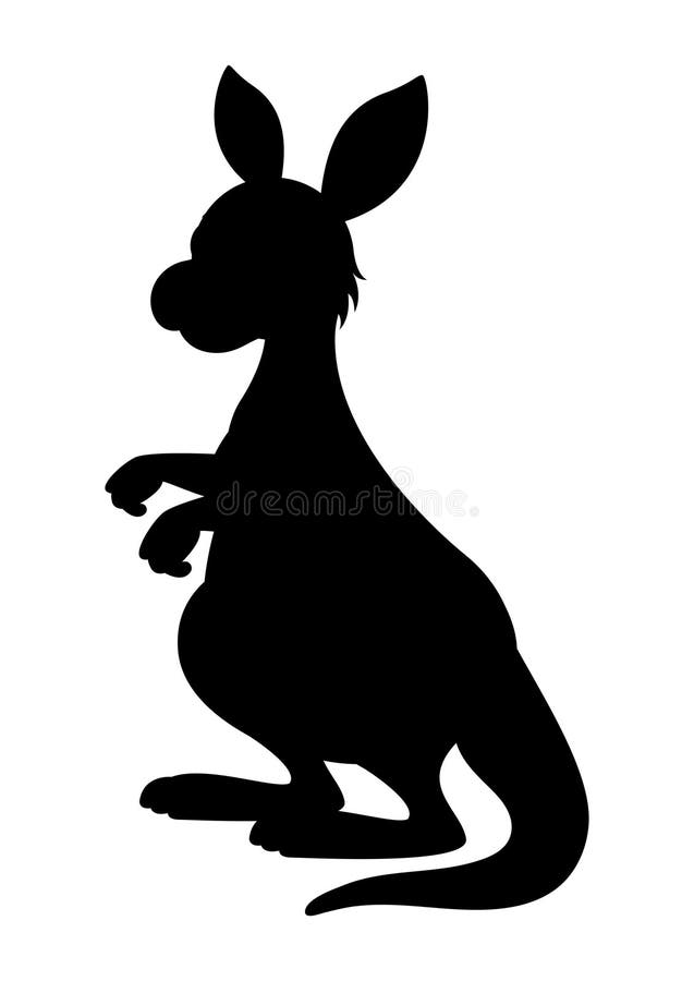 Kangaroo Silhouette Vector Isolated on White Background Stock ...