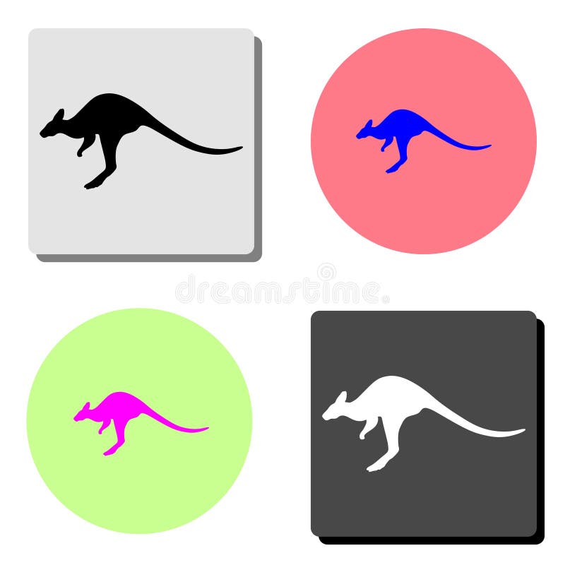 Kangaroo. flat vector icon stock illustration. Illustration of jump ...