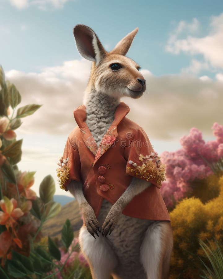 Kangaroo in a Suit. Created by Generative Artificial Intelligence Stock ...