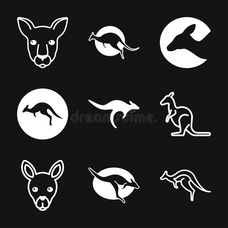Kangaroo Vector Icon Isolated on Background. Animal Symbol Stock ...