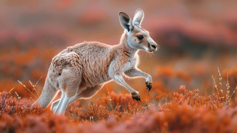 Kangaroo in Vibrant Australian Landscape - Generative Ai Stock ...
