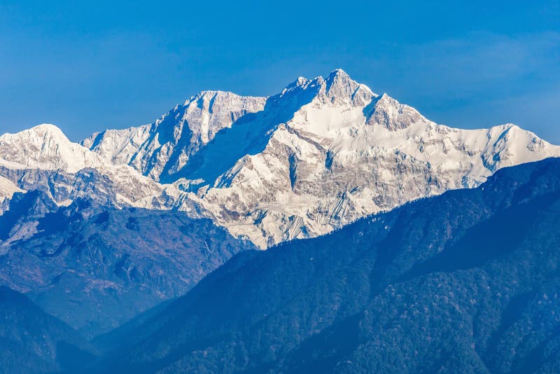 Mt. Kanchenjunga Close Up From Sikkim Stock Image - Image of written ...