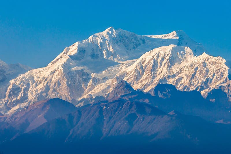 Mt. Kanchenjunga Close Up from Sikkim Stock Image - Image of written ...