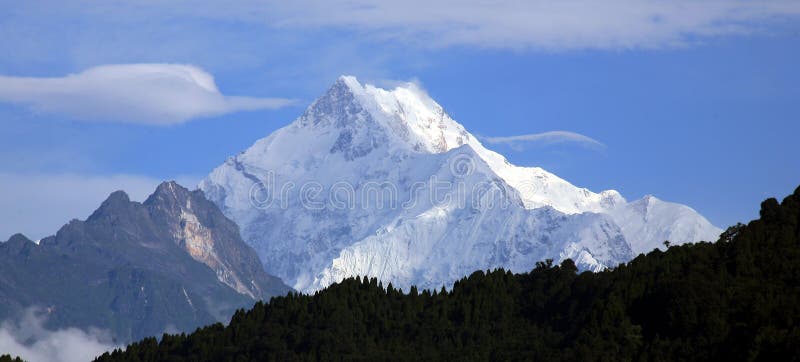 Kangchenjunga Mountain, Sikkim, India Stock Photo - Image of peak ...