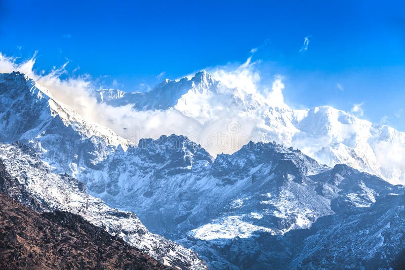 Kangchenjunga Mountain, Sikkim, India Stock Photo - Image of peak ...