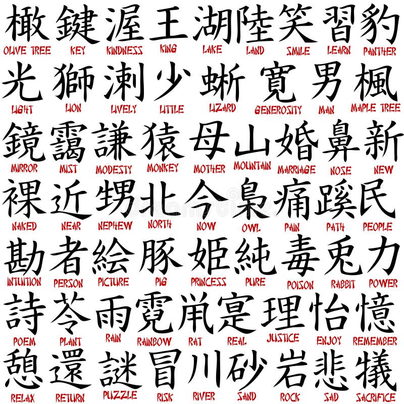 Kanji collection stock vector. Illustration of letter - 13316026