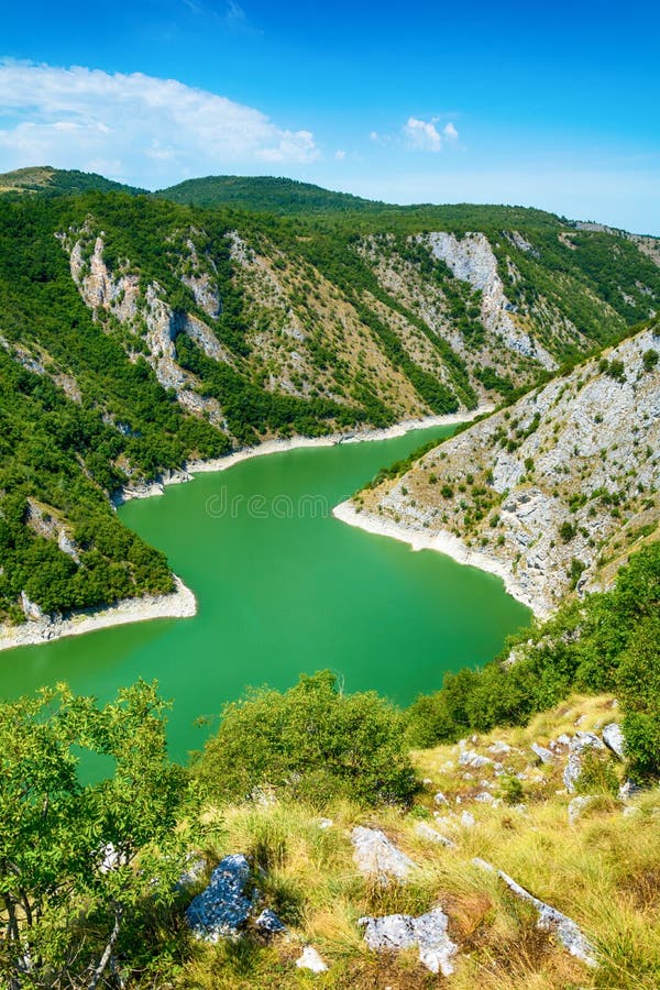 Kanjon Uvac arkivfoto. Bild av sjö, framtidsutsikt, europa - 100655554