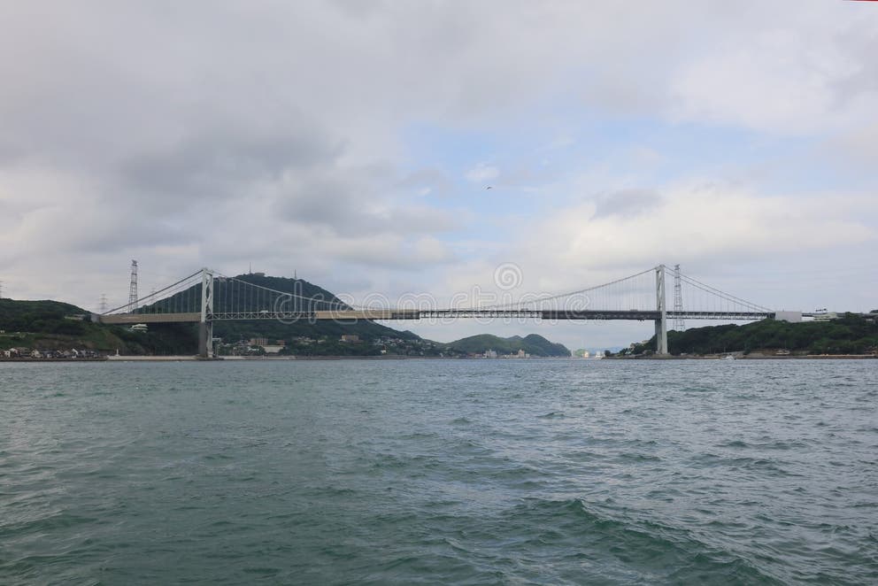 Kanmon Bridge and Kanmon Strait Editorial Photo - Image of water ...
