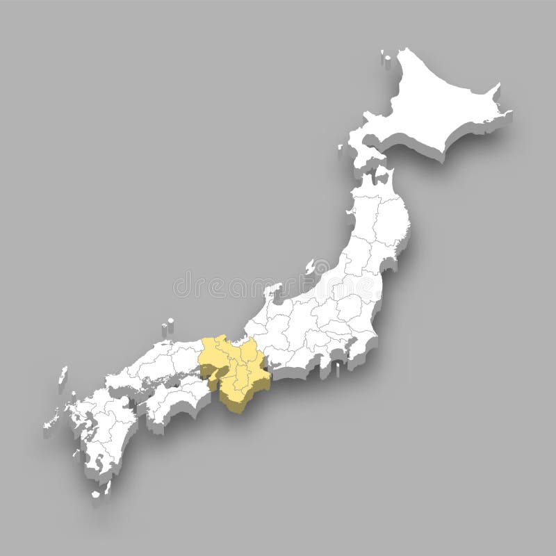 Kansai Region Location within Japan Map Stock Vector - Illustration of ...