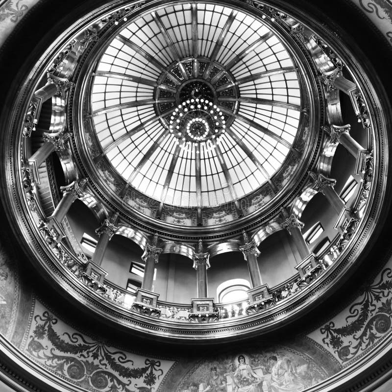 Kansas Capitol Dome Interior in Black and White Editorial Stock Image ...